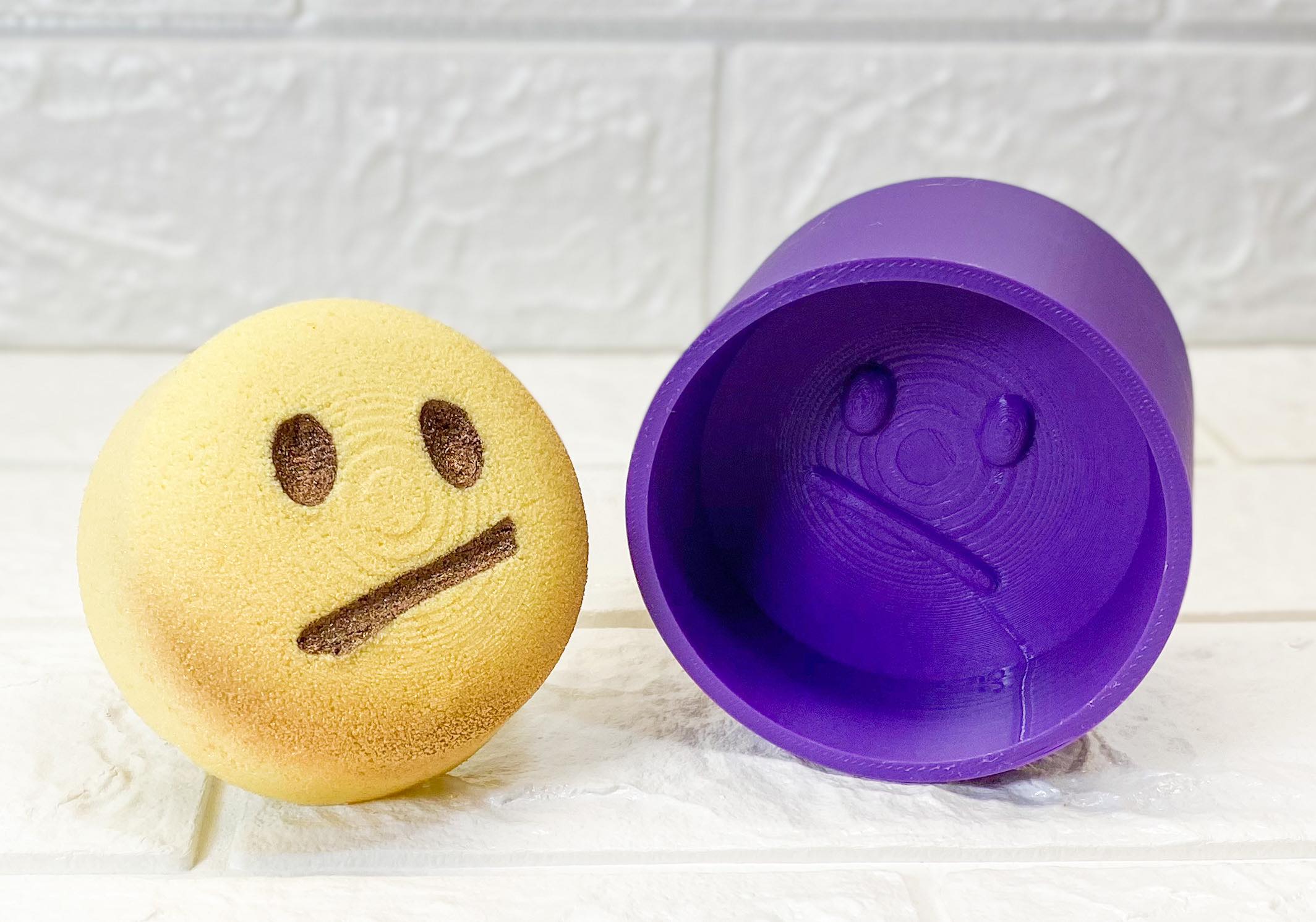 Awkward Diagonal Mouth Emoji Face Hybrid Bath Bomb Mold & STL File ...